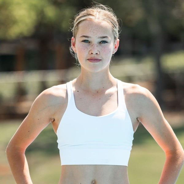 IMPI Longer Strappy Running Crop - White - IMPI Sportswear