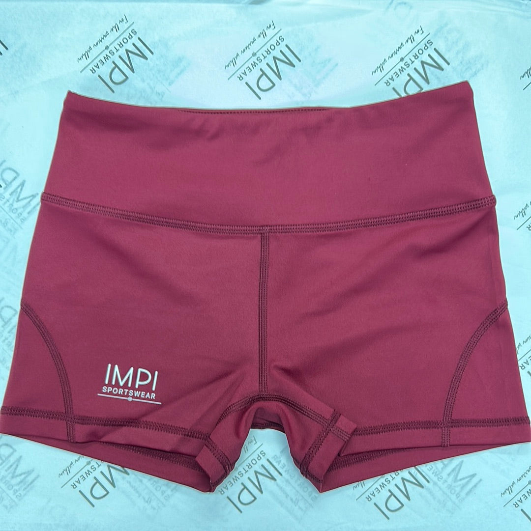 IMPI High Waist Running Short - Maroon - Impi Sportswear