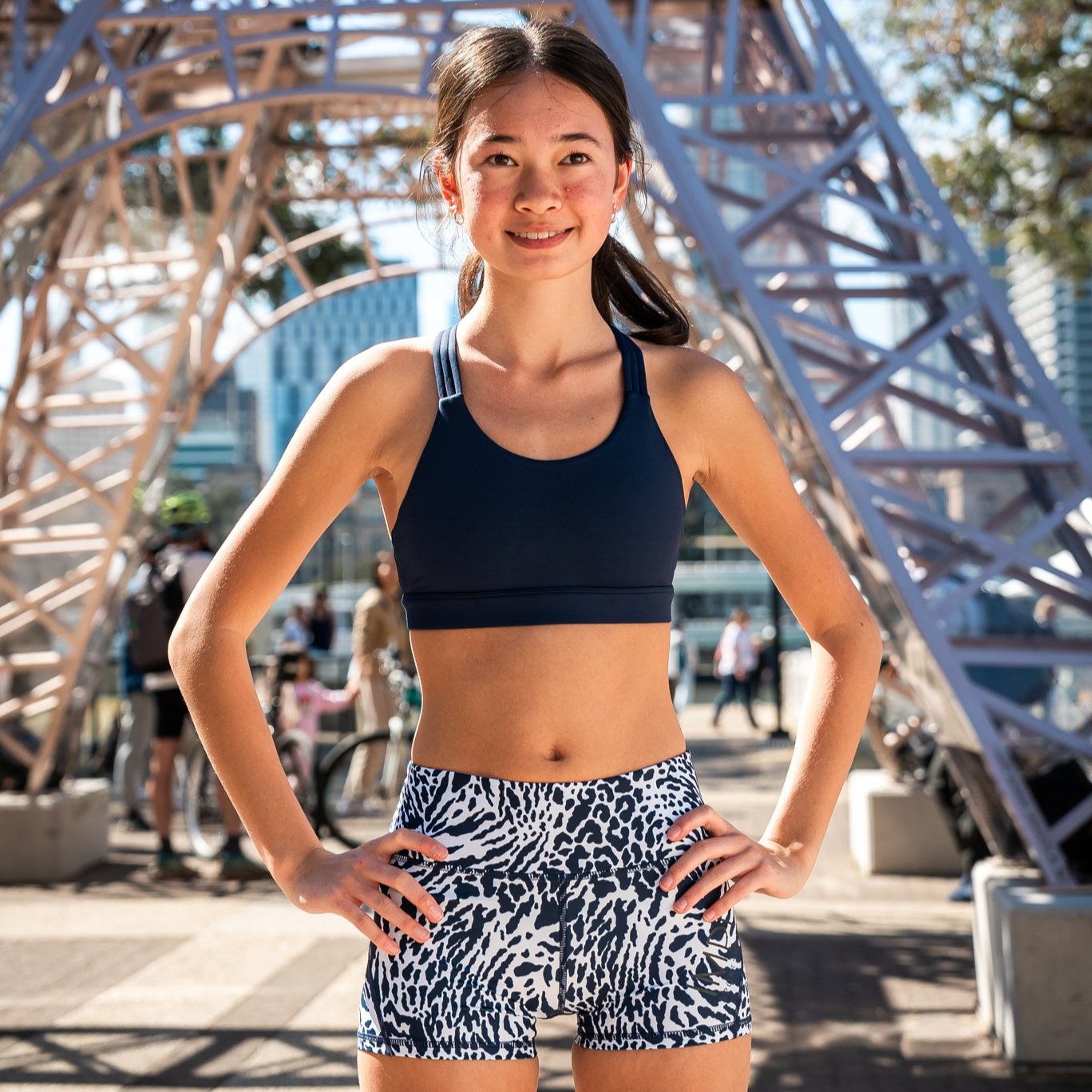 IMPI Running 6 Strap Bra Top - Navy - Impi Sportswear