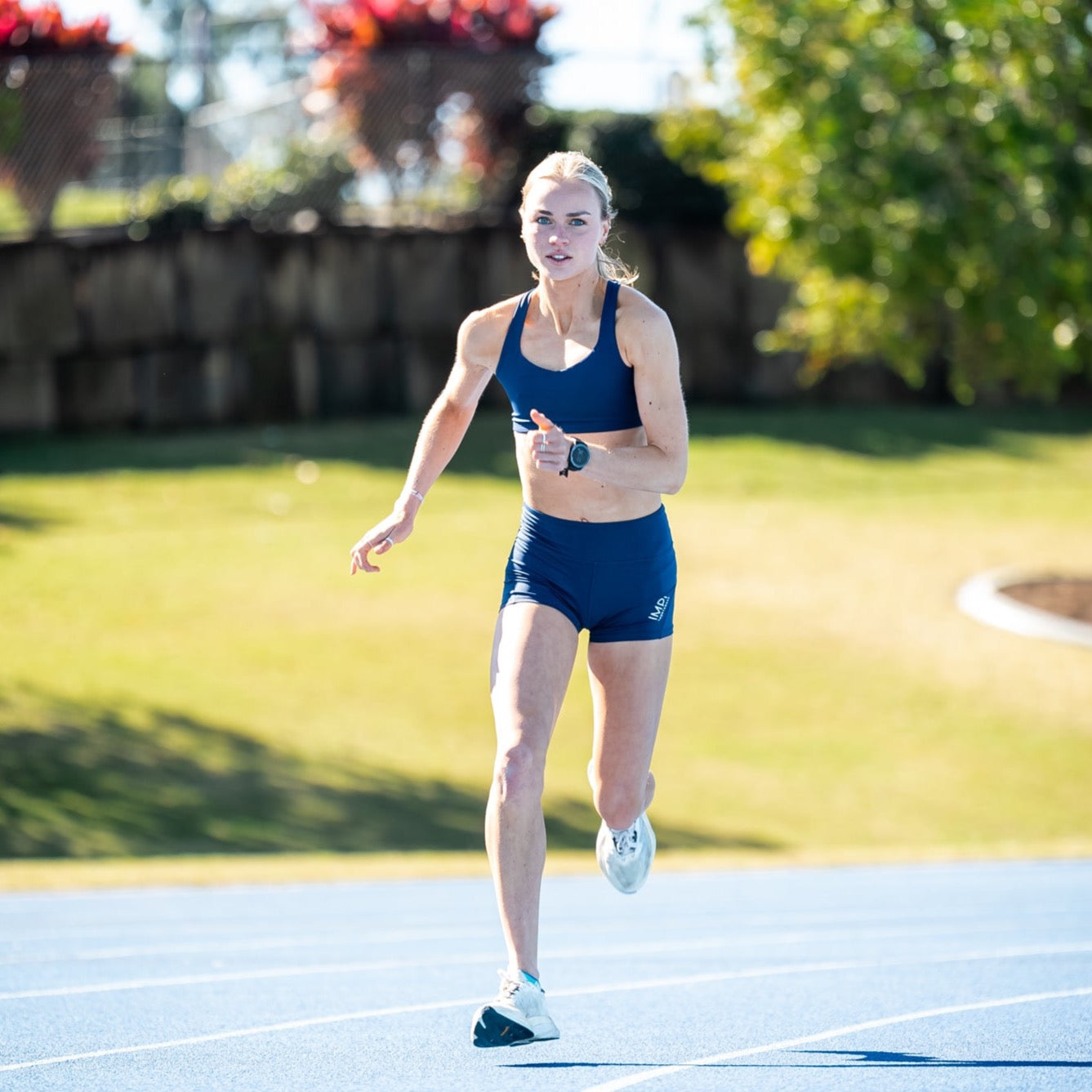 IMPI Strappy Running Bra Top - Navy - Impi Sportswear