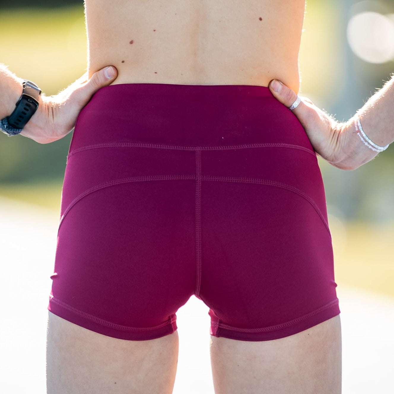 IMPI High Waist Running Short - Maroon - Impi Sportswear