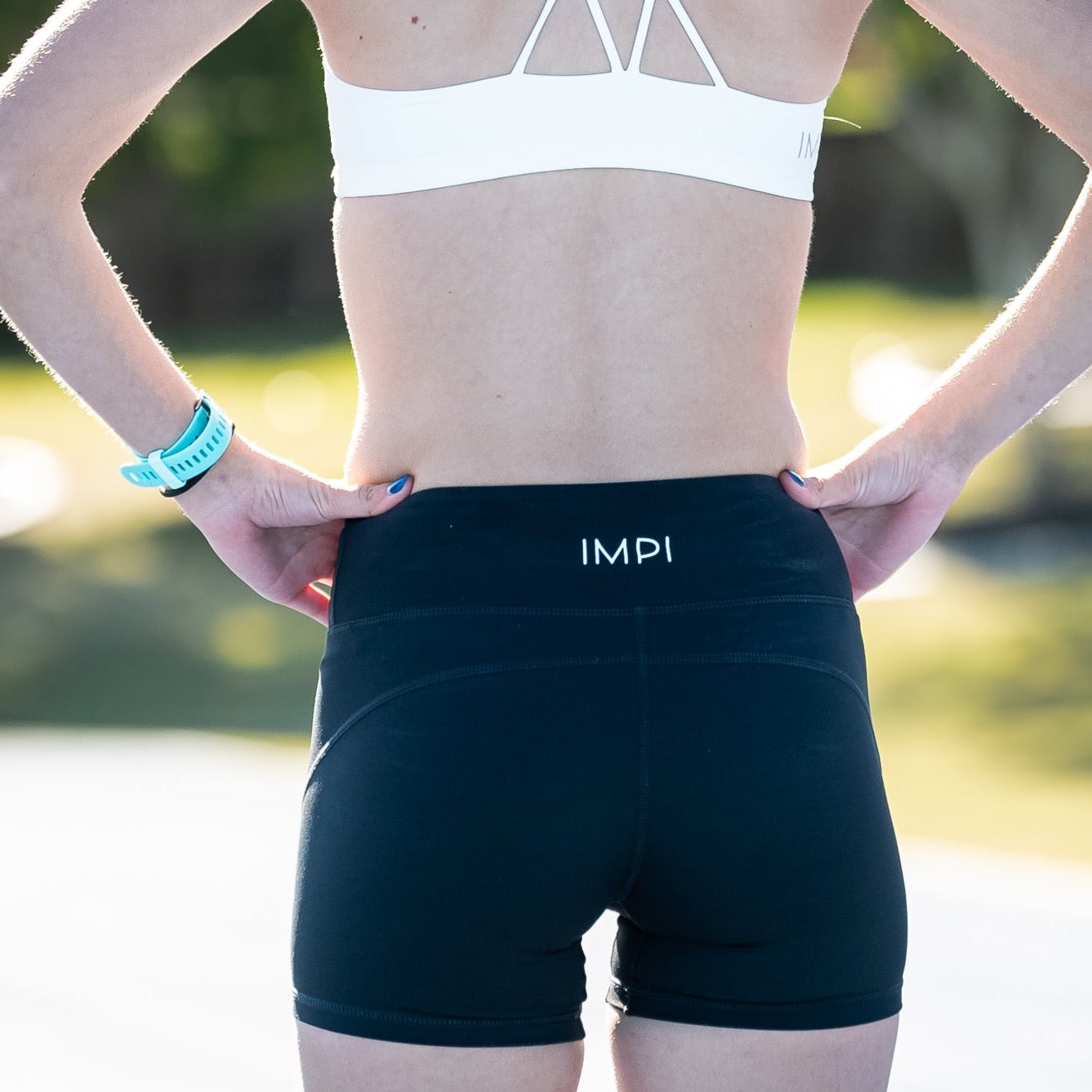 Girls Longer Leg Bike Shorts & Running Shorts - Black - Impi Sportswear
