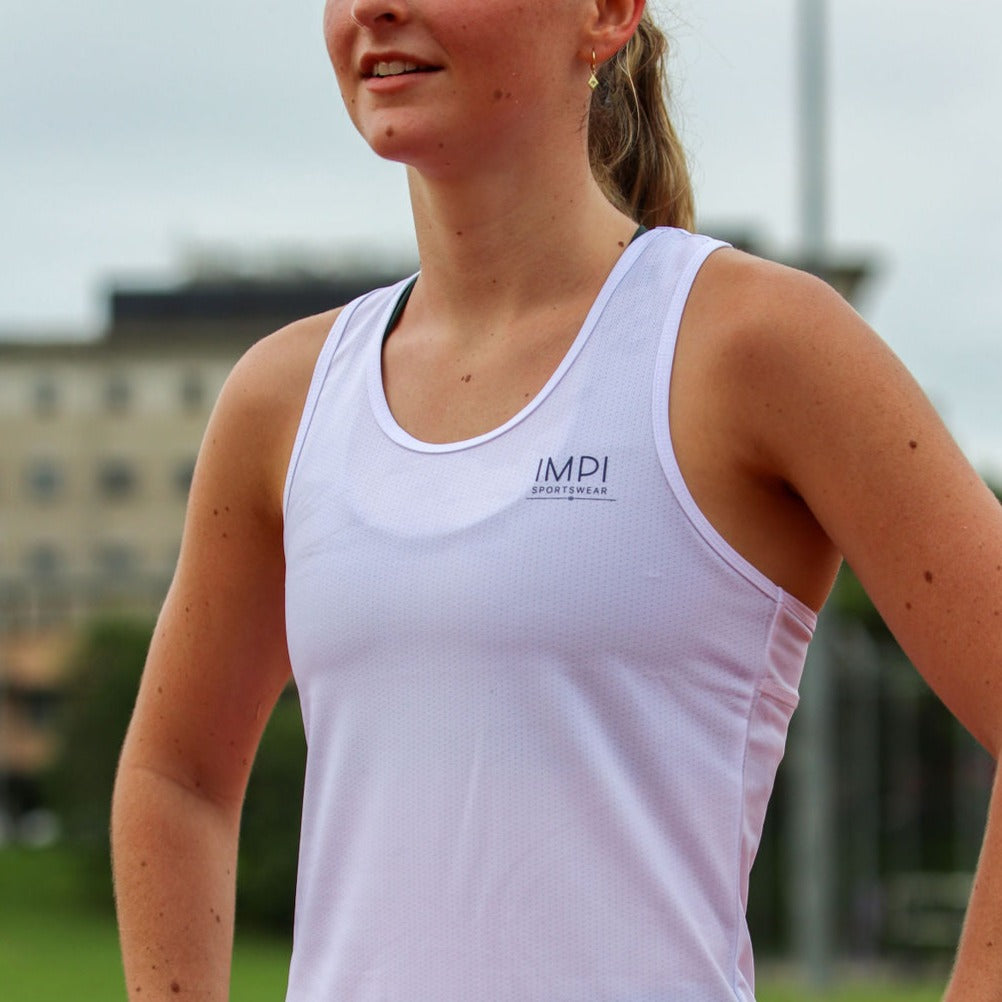 IMPI Fitted Running Singlet - White - Impi Sportswear